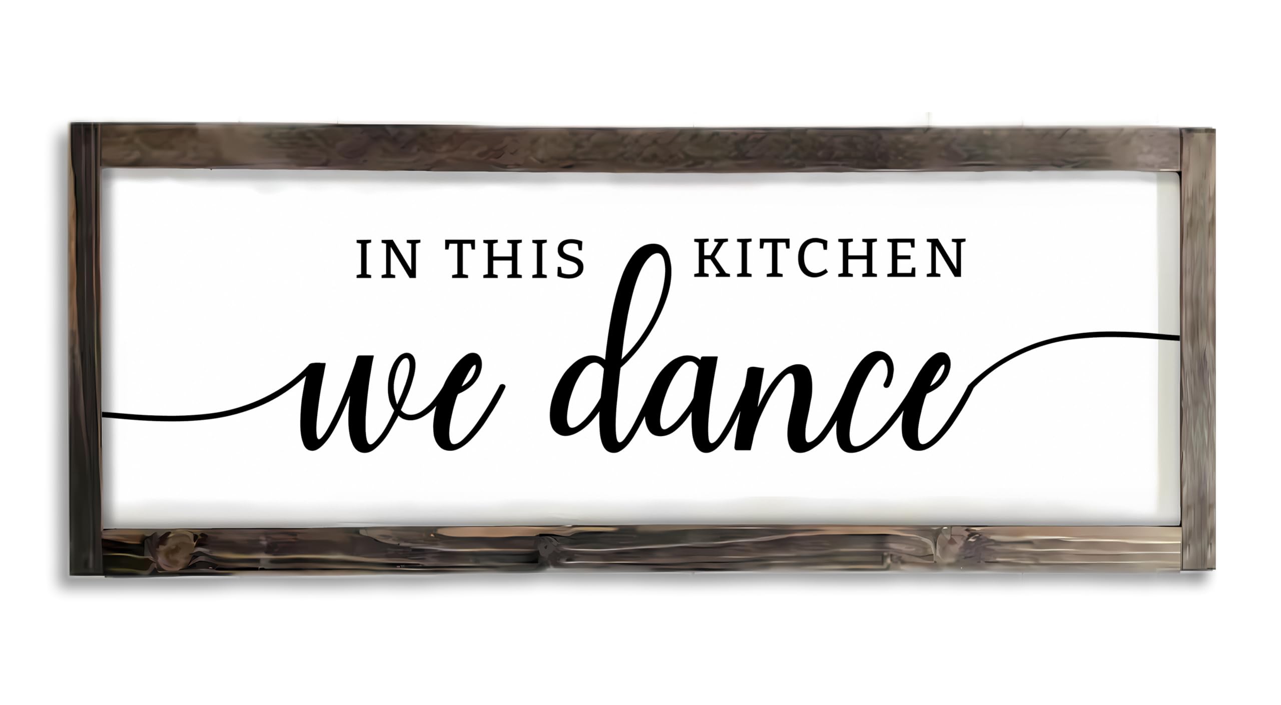 Dazingart In This Kitchen We Dance Sign, Rustic Farmhouse Wood Wall ...