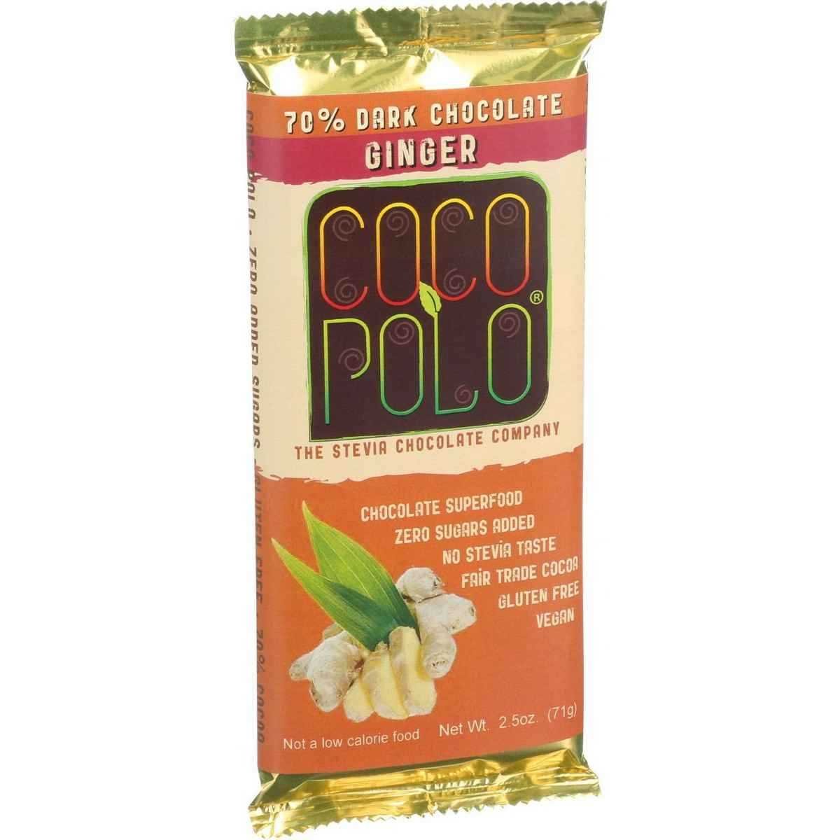 Amazon.com : Coco Polo, Chocolate Ginger Bar, 2.5 Ounce : Candy And ...