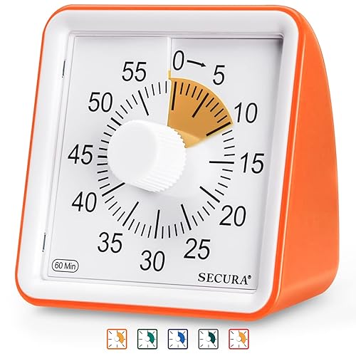 Secura 60-Minute Visual Timer, Classroom Timer, Countdown Timer for ...