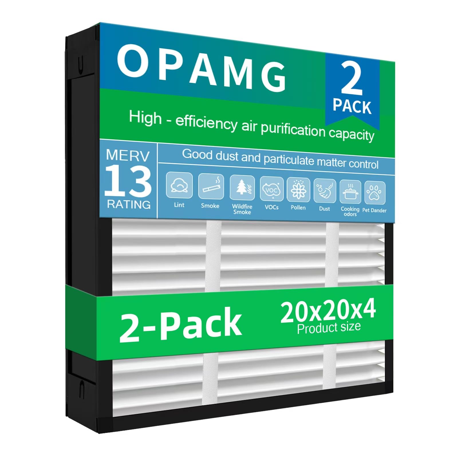 OPAMG Removable Folding 20x20x4 Air Filter MERV 13 Air Filter for - Air ...