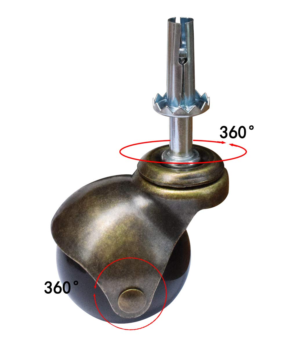 AAGUT Antique Casters Gold Ball Caster 2″ with Stem Socket Replacement ...