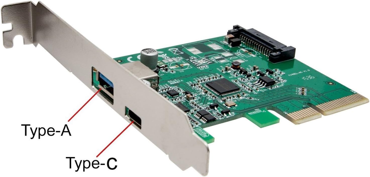 IOCrest USB 3.1 Type C and Type A PCI-e x4 SATA Powered Card ASMedia ...