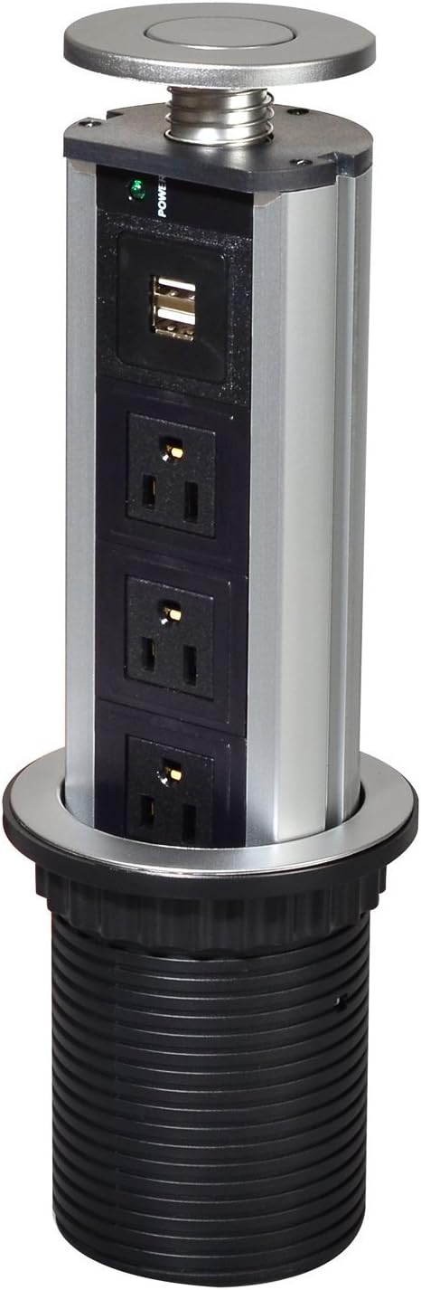 Pop-Up Socket - With USB 240V 13A Silver: Amazon.co.uk: Electronics