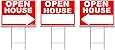 Amazon.com : Large Open House Sign Kit with Tall Stands - Yard Sign ...