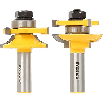 Yonico 12343 3 Bit Raised Panel Cabinet Door Router Bit Set, Round Over ...