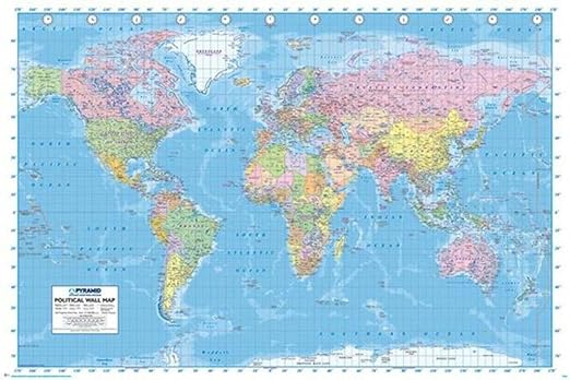 Pyramid International "Political World Map Maxi Poster, Multi-Colour ...