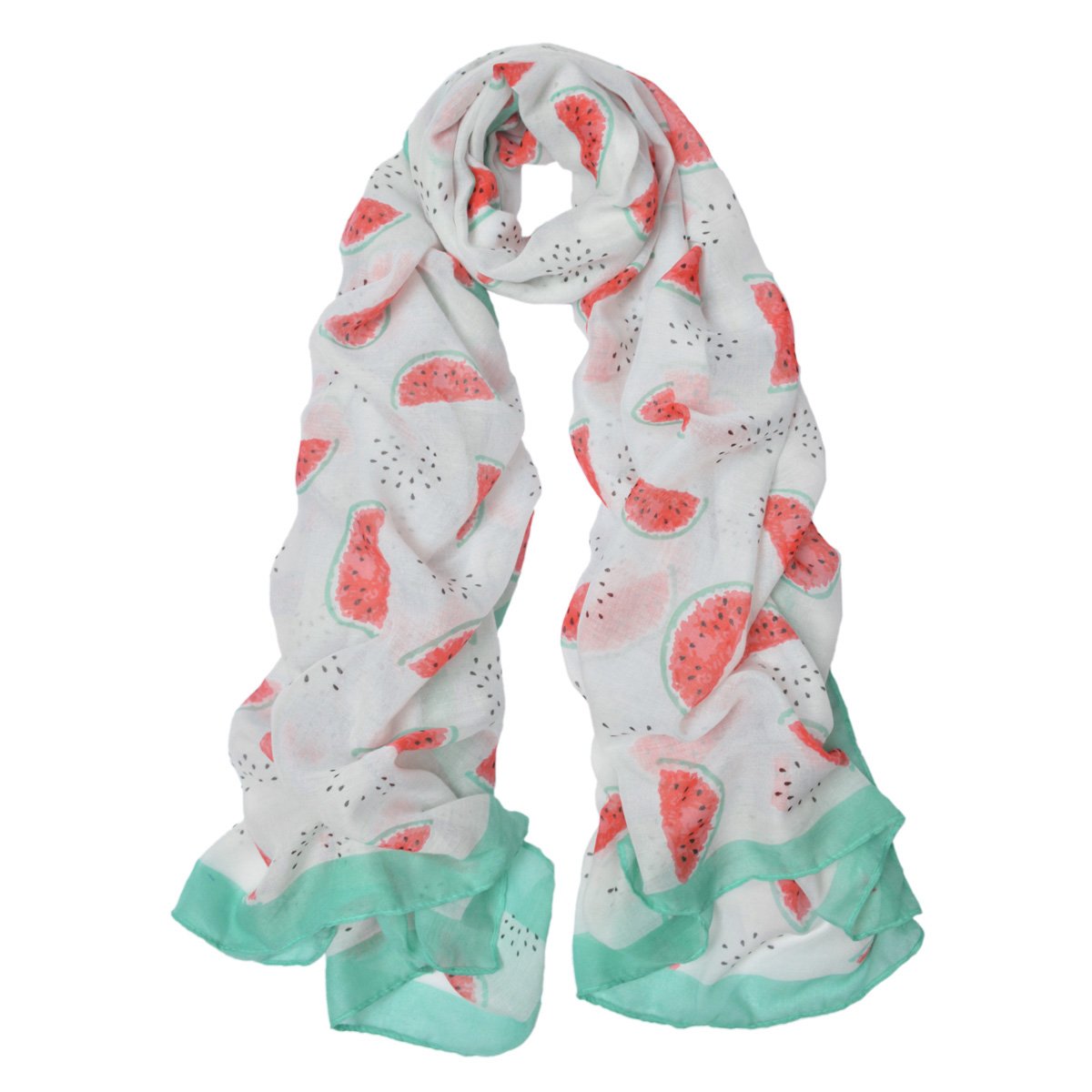 IvyFlair Unique Watermelon Fruit Patterned Fashion Scarf Shawl Wrap ...