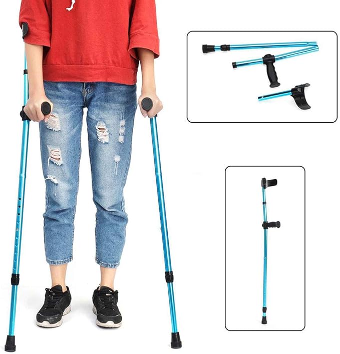ZZYYZZ Muletas Plegables, muletas de antebrazo de Altura Ajustable ...