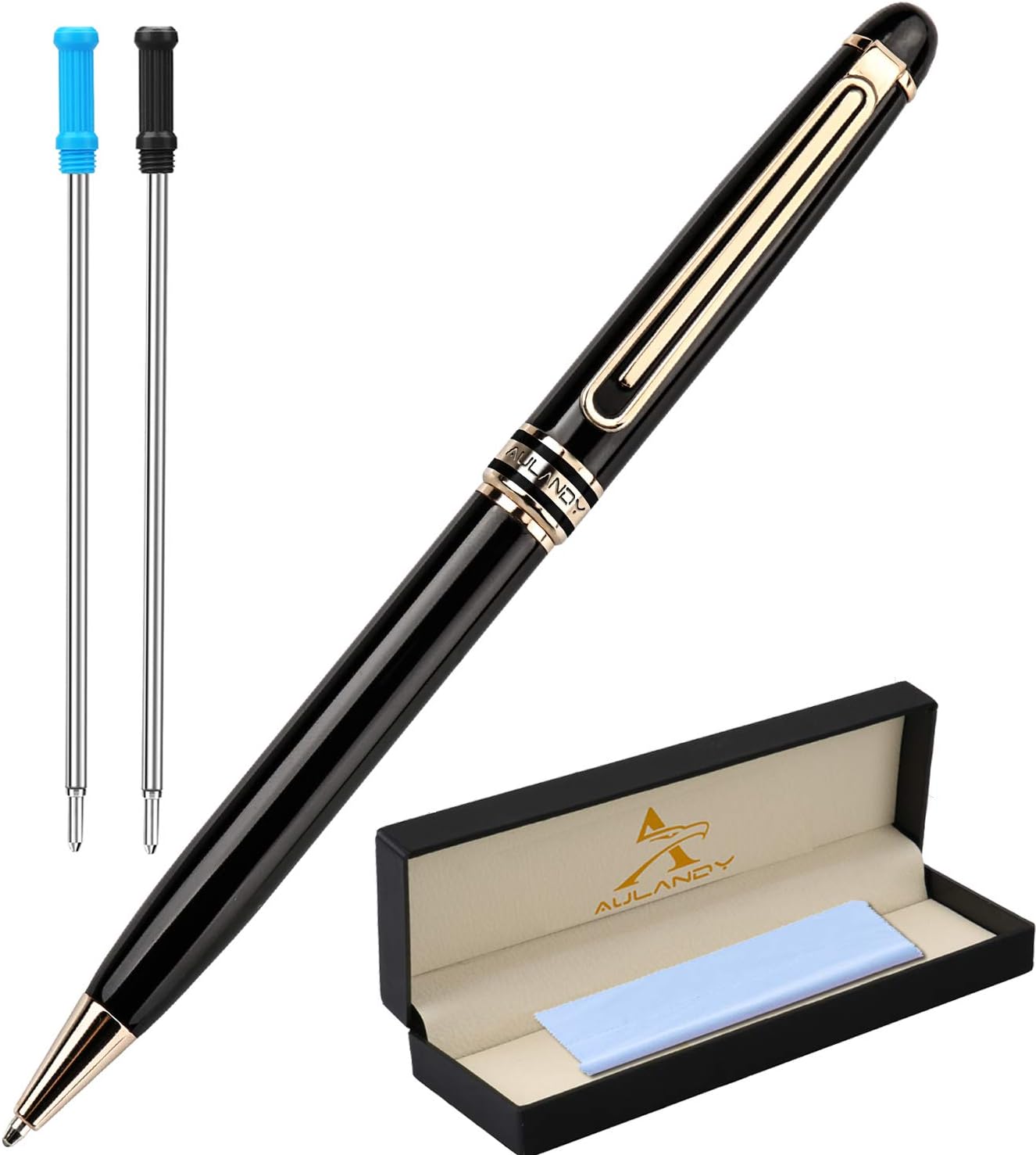 Amazon.com : Aulandy Twist Ballpoint Pen Stainless Steel Fancy pens ...