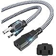 Amazon.com: Power Cord - 3 Pin Power Cord Braided,10FT/3m AC ...