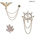 Amazon.com: Huture 3packs Men's Elegant Brooch Wing Tassel Chain Brooch Rudder Brooch Shield ...