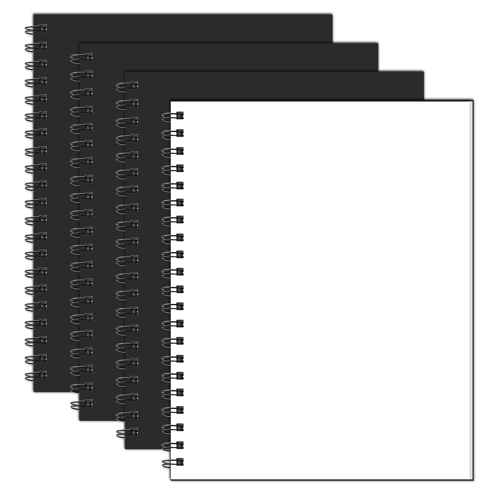 Ouzoustate Blank Spiral Notebook, 8.5" x 11" Hardcover Sketch Book, 4 ...