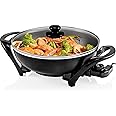 Amazon.com: Electric Wok With Lid Nonstick - Electric Skillet Serves ...