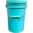 Amazon.com: Outdoor 6 Gallon Bucket with Lid (Aqua Blue, 1Pack ...