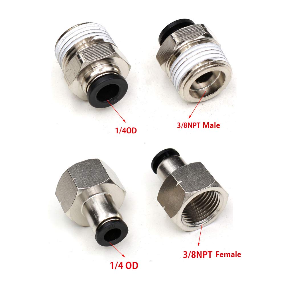 1/4 Push to Connect Fittings,CEKER 1/8 NPT 1/4NPT 3/8NPT Male Female ...