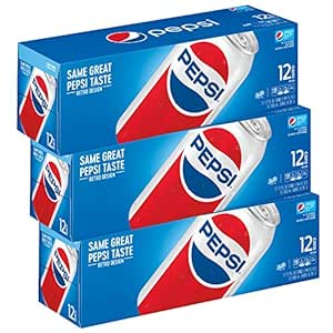 Amazon.com : Pepsi Soda, Fridge Pack Bundle, 12 fl oz, 36 Cans ...