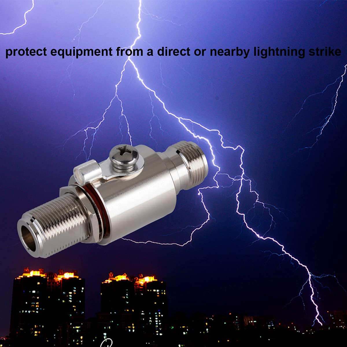 Mua N Lightning Arrestor Female to Female Bulkhead DC-3GHz 90V Gas Tube ...