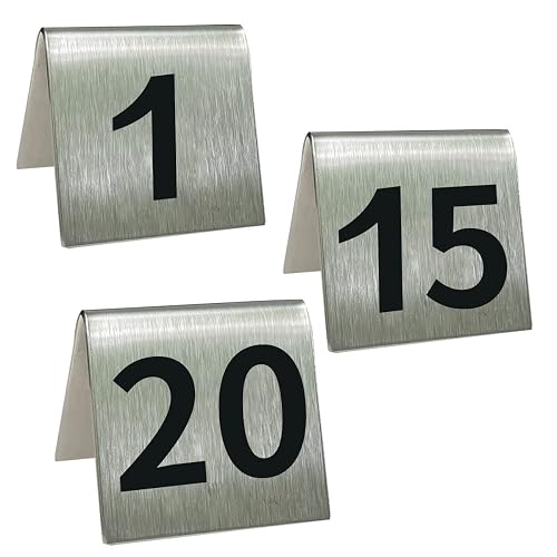 Kaimex Table Numbers 1-40 Stainless Steel Restaurant Table Numbers 2"x2 ...