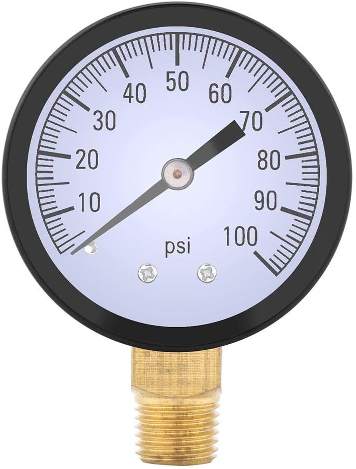 Pressure Manometer 0-100PSI Water Oil Air Pressure Gauge Pressure ...