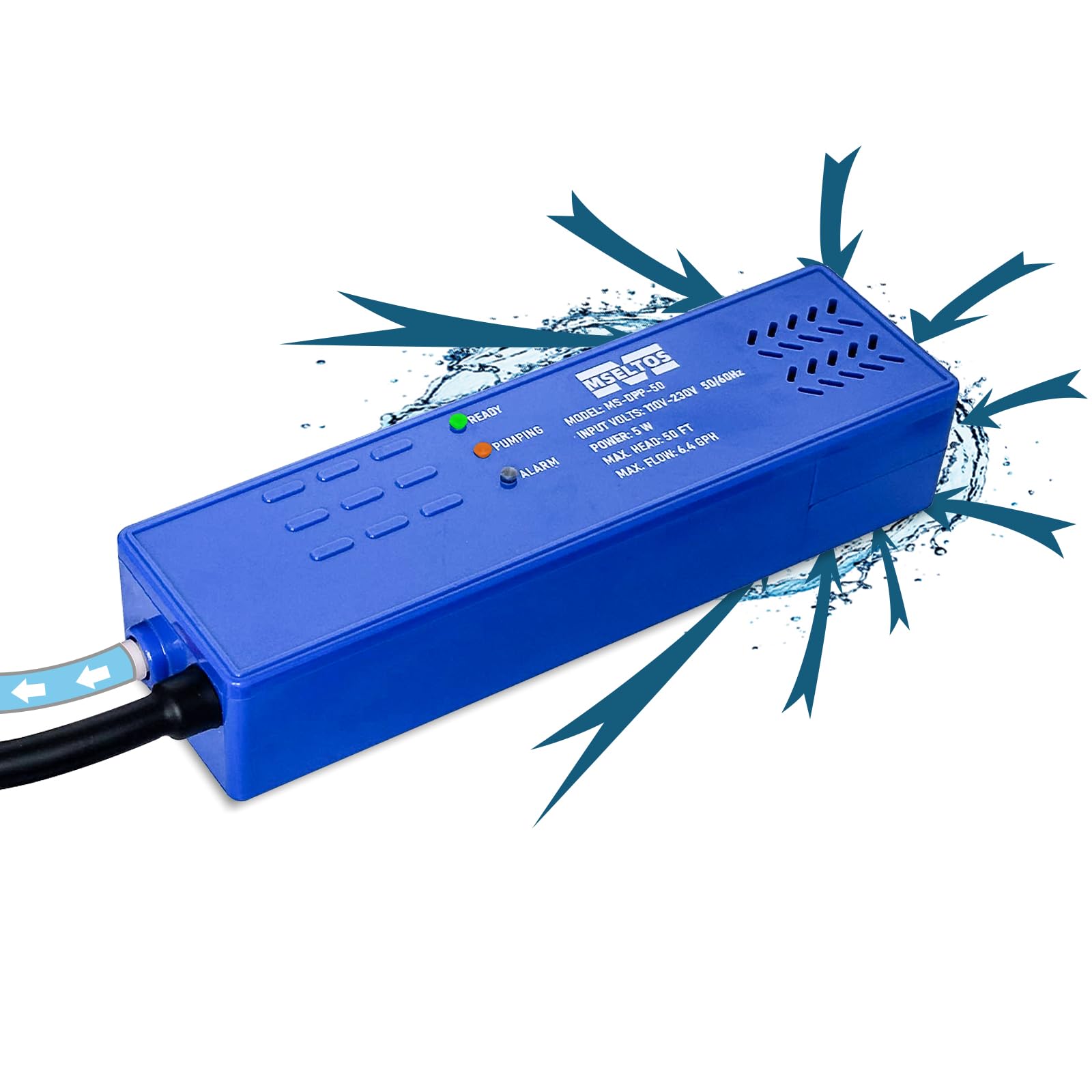 MSELTOS 6.4 GPH 50 FT Max Head Drip Pan HVAC Condensate Pump 110V/230V ...