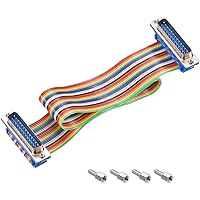Amazon.com: uxcell IDC Rainbow Wire Flat Ribbon Cable DB25 Male to DB25 Female Connector 2.54mm ...