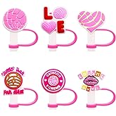 Amazon.com: 6Pcs Pink Preppy Straw Covers Cap Toppers for Stanley Cup ...