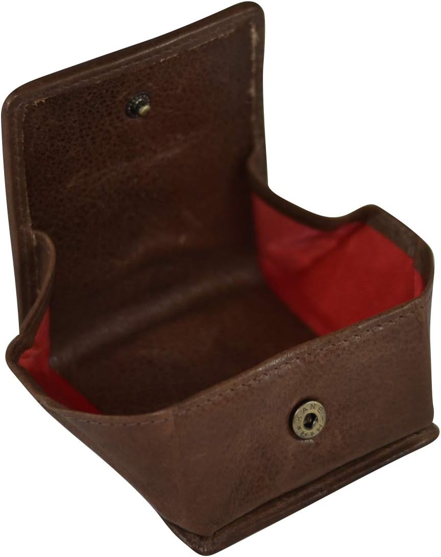 Folding Coin Purse (Brown Leather): Amazon.co.uk: Luggage