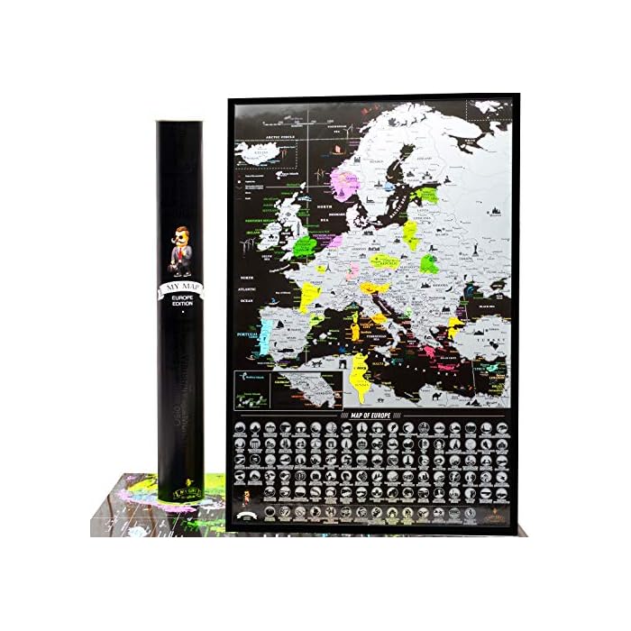 Buy Europe Scratch Off Map Travel map Push pin Map EU Detailed map of ...
