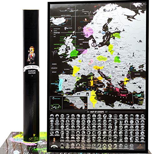 Buy Europe Scratch Off Map Travel map Push pin Map EU Detailed map of ...