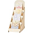 Amazon.com: DoubleFill 4 Tier 4 Shelves Greeting Card Display Stand Sticker Display Stand Wood ...