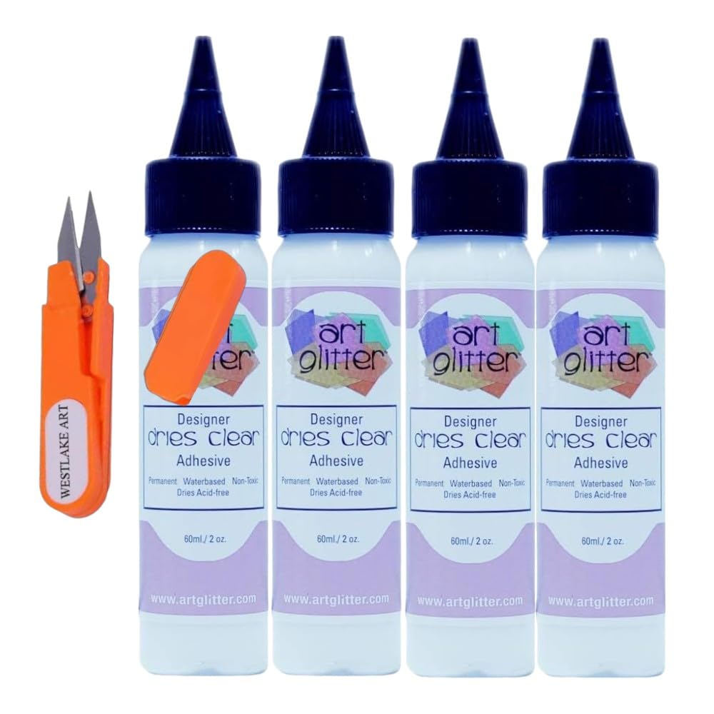 Westlake Art Art Glitter Glue Designer Dries Clear Adhesive, 2 Oz ...