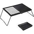 Amazon.com: Lineslife 17'' Folding Campfire Grill Grate and Griddle ...