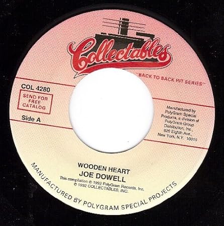 Joe Dowell/The Four Evers - 45vinylrecord Wooden Heart/Be My Girl (7 ...