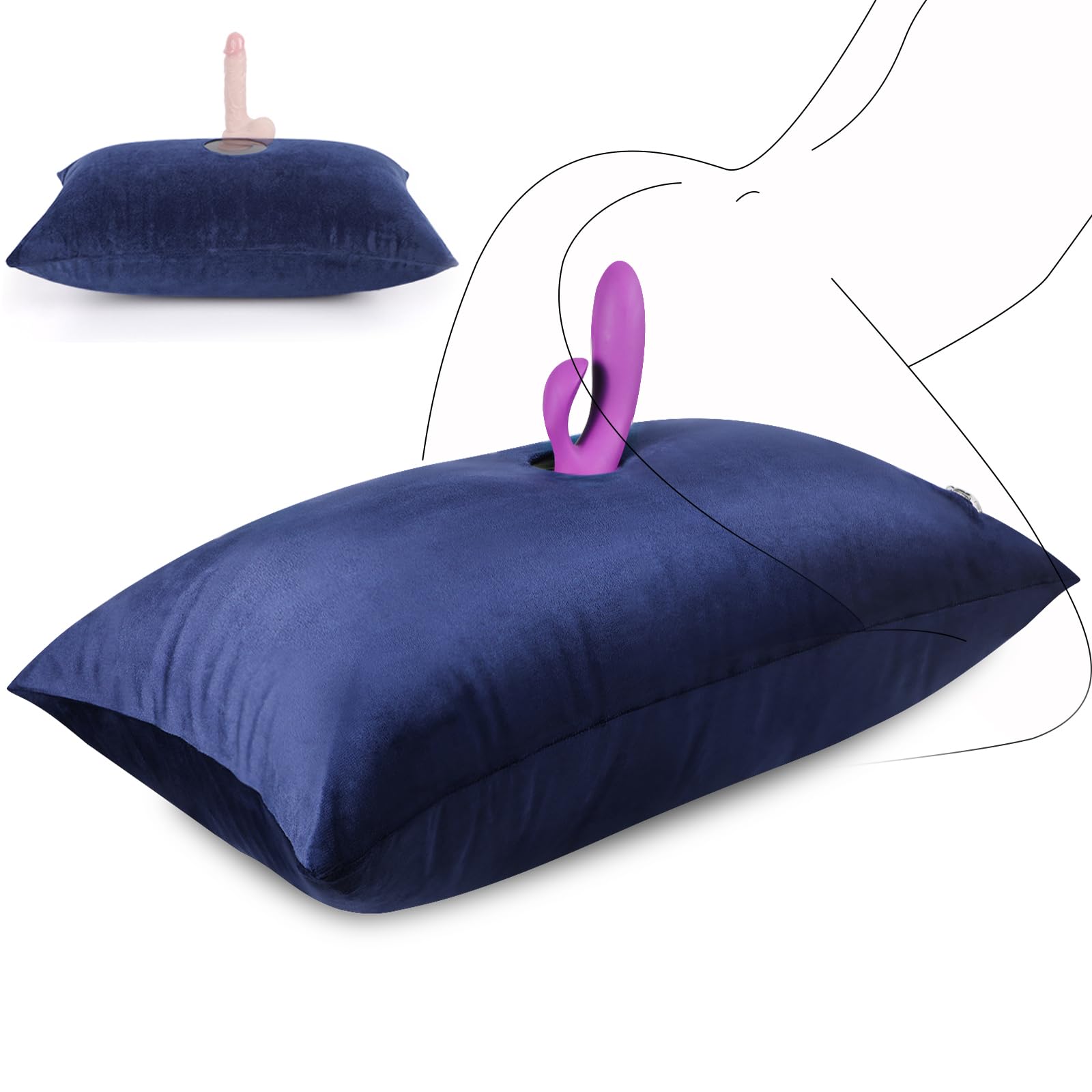 Inflatable Sex Pillow Sex Toy Holder for Coupe Sex Women Sex Position Pillows, Portable Suction ...