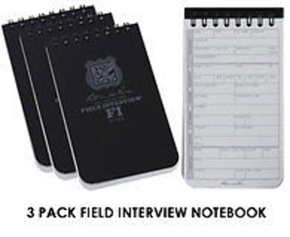Rite In The Rain 3X5 Notebook - Field Interview - 3 Pack #104-3 ...