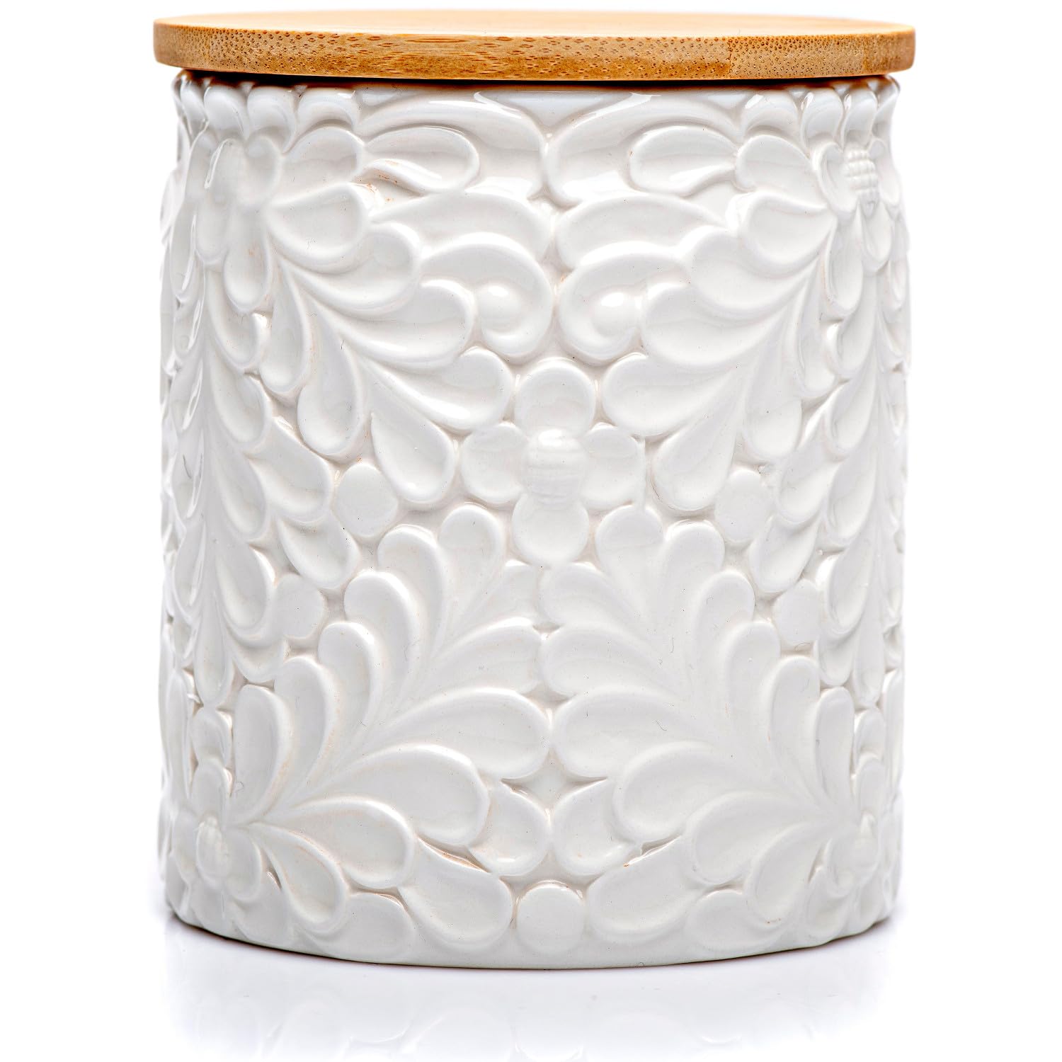 XXL 94 Oz Engraved Ceramic Kitchen Canister - Storage Jars with ...