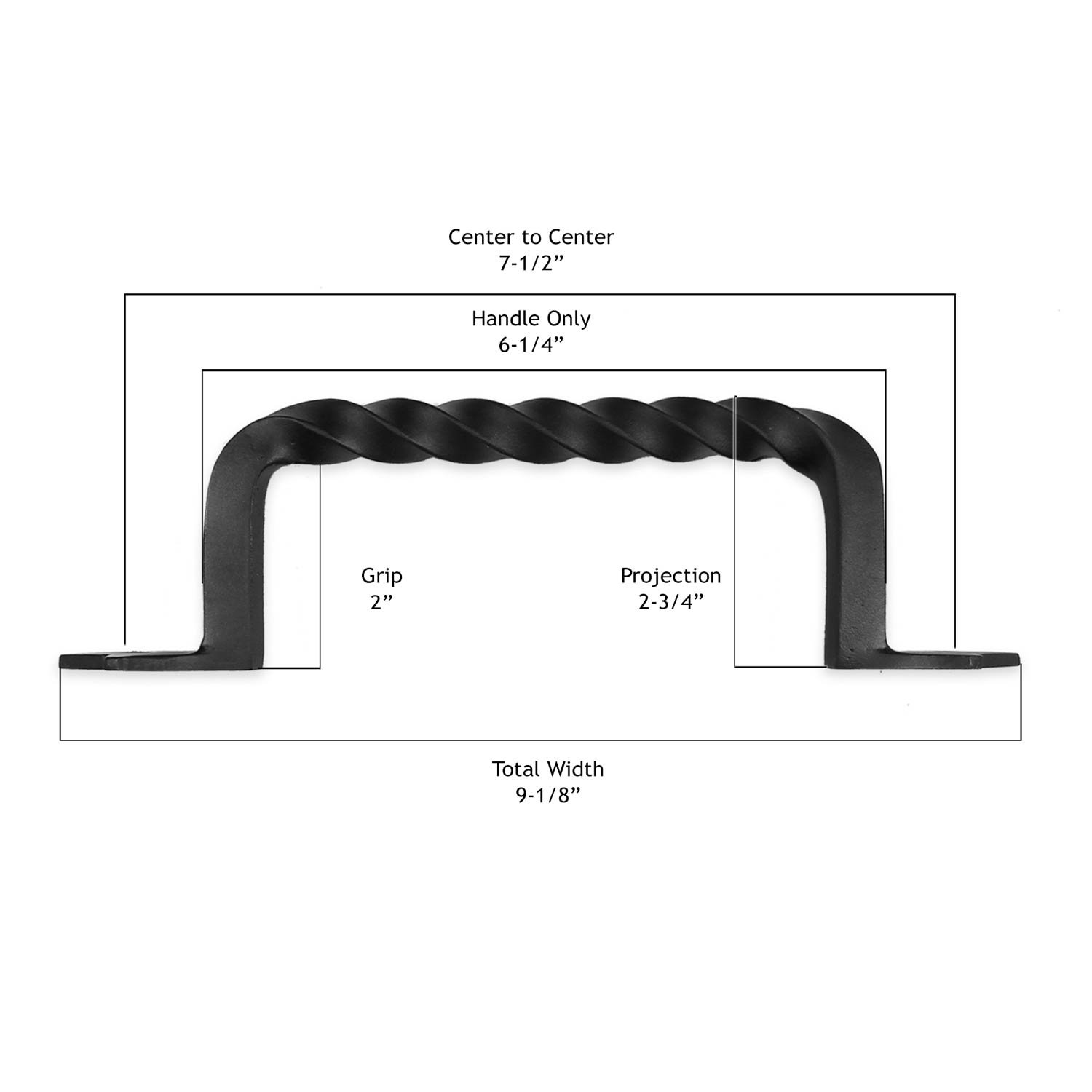 Gate Hardware Iron Valley 9 Twist Door Pull Handle Cast Iron Gate Handles