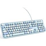 Amazon.com: KNOWSQT Wired Computer Keyboard - Milk Tea Colorful Full ...