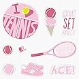 Amazon.com - Pink Retro Tennis Sticker Pack Sticker Decal Vinyl Bumper ...