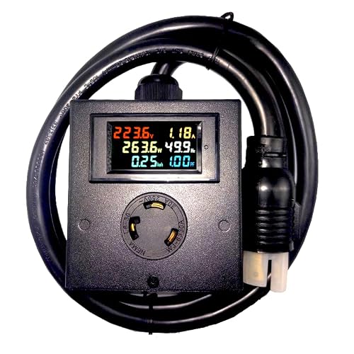 L6-30 30A AC Power Meter 120-240V Outlet, 5ft Cable & Plug Voltage ...