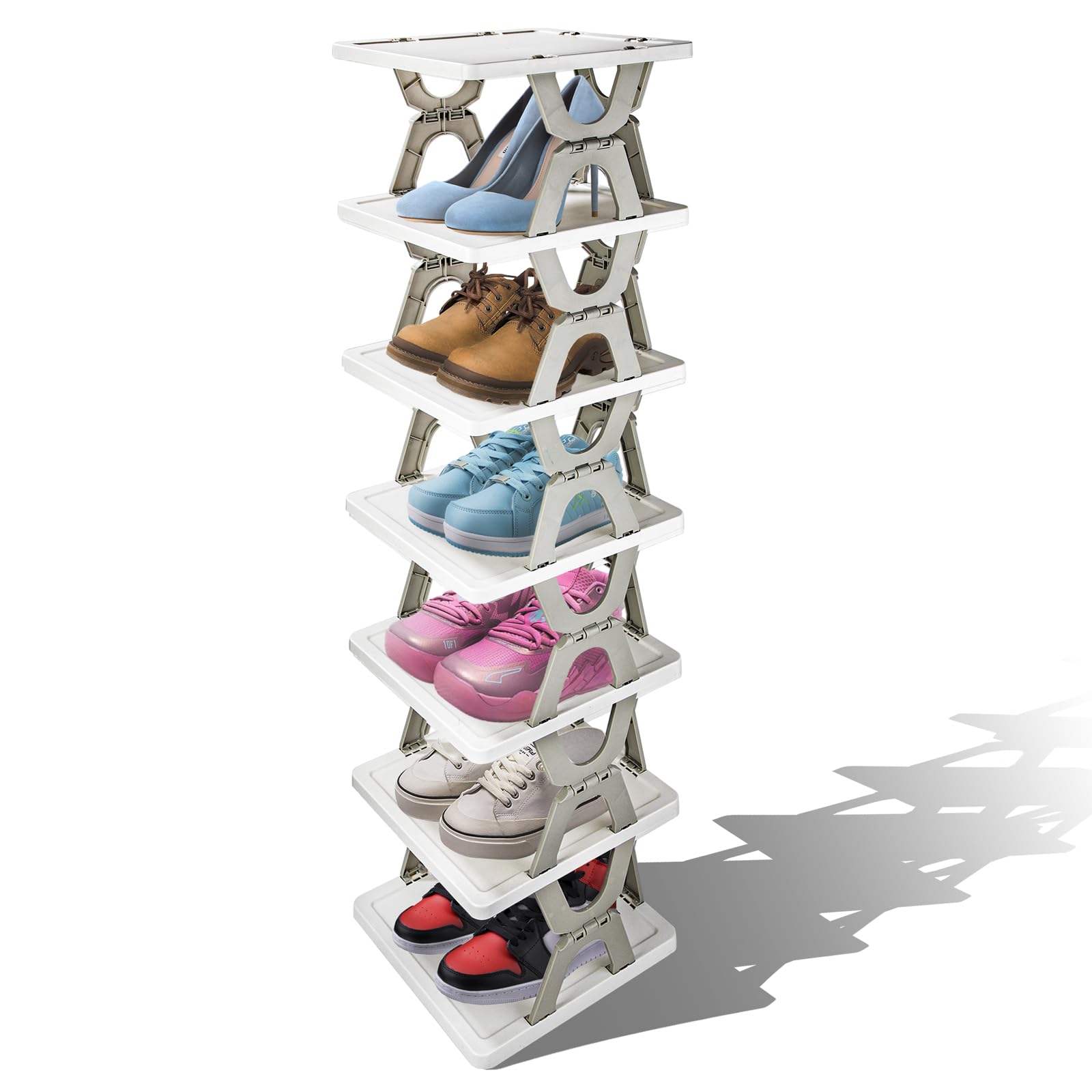 7 Tier Foldable Shoe Rack for Front Door Entrance Vertical Shoe Rack ...