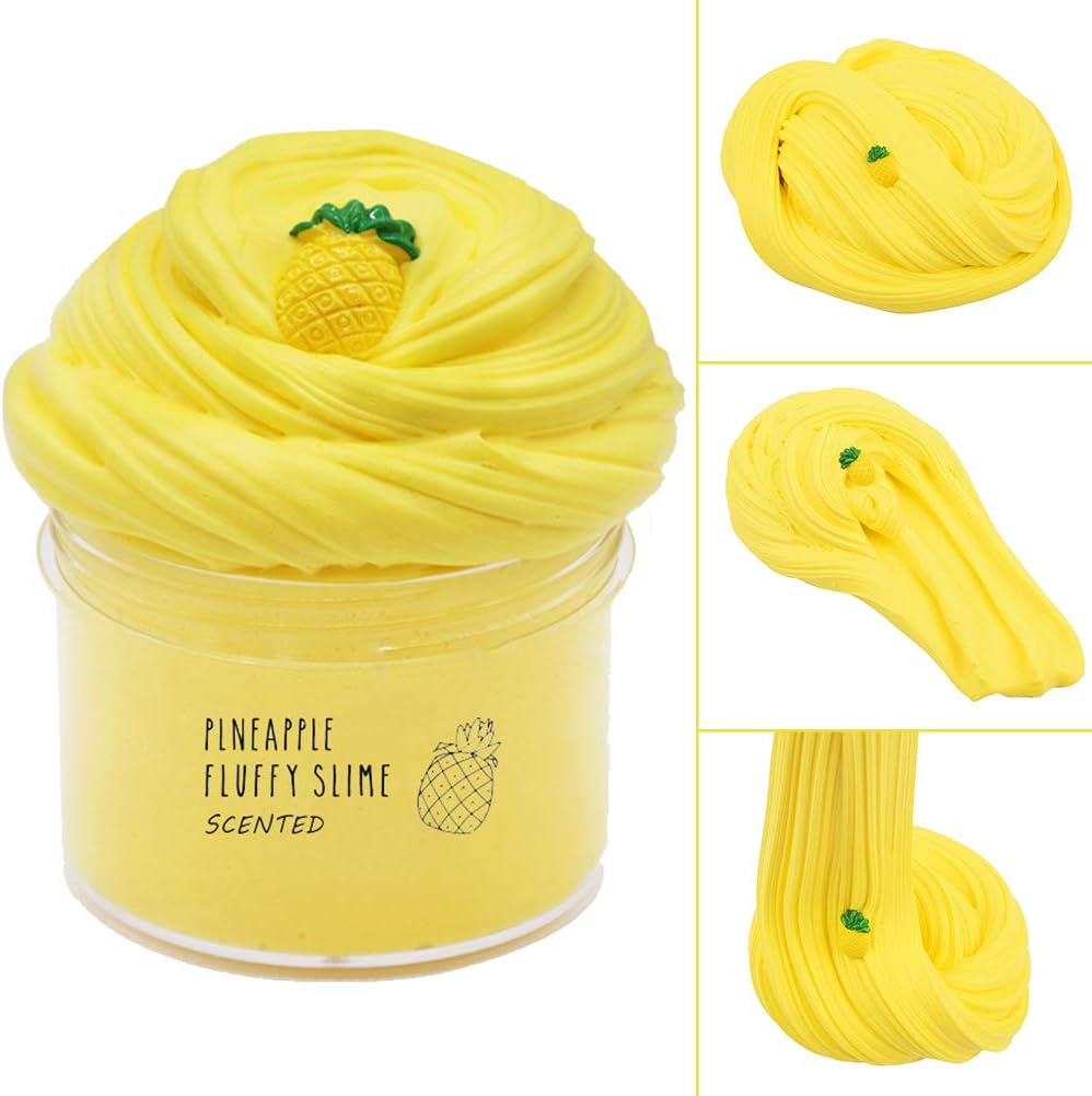 4 Pack Butter Slime Kit, with Blue Color Slime, Cherry Slime, Pineapple ...