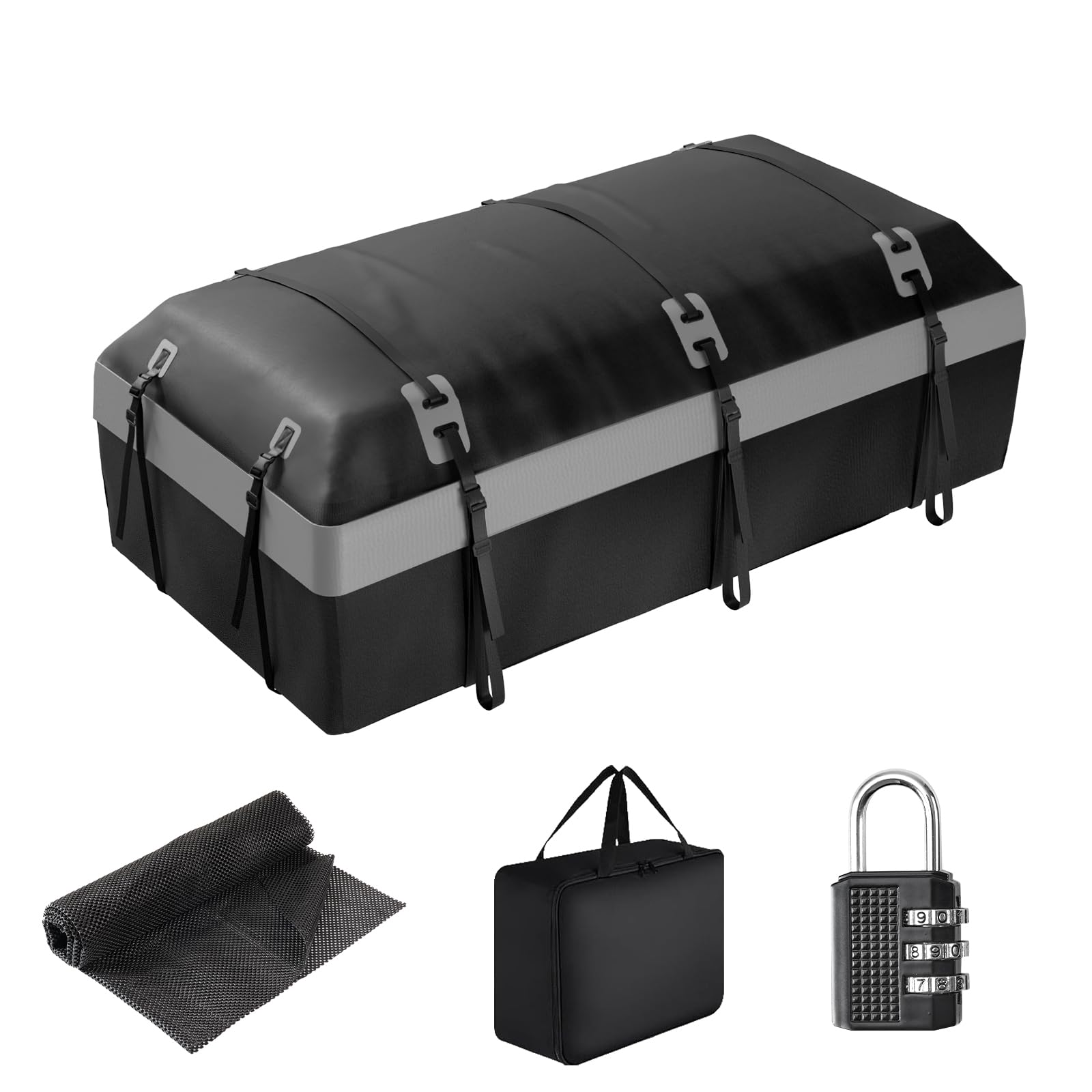 Car Rooftop Cargo Carrier Bag, 30 Cubic Feet Car Roof Soft-Shell ...