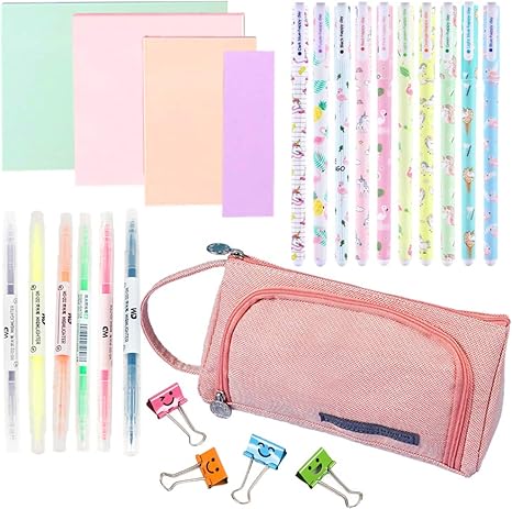 Big Pencil Cases Pink for Women,Cool School Stationary Set Supplies ...