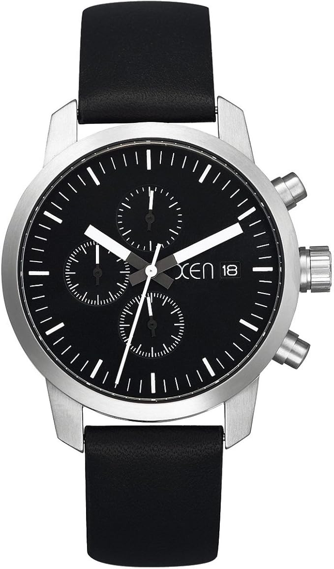 Xen Herren-Armbanduhr XL Chronograph Quarz Leder XQ0170: Amazon.de: Uhren