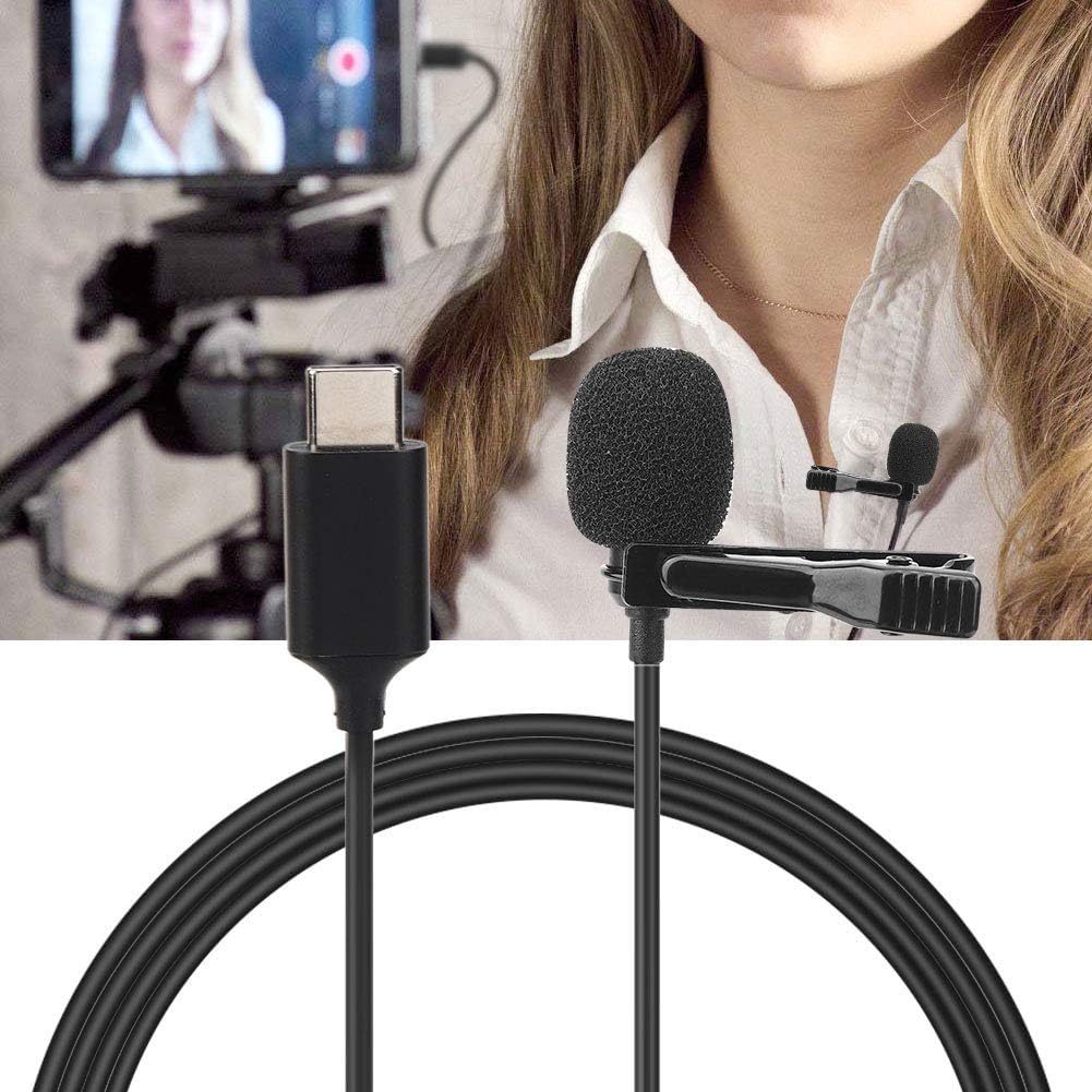 Clip-on Microphone Portable Lavalier Wire Microphone Mic 6m for USB Typ ...