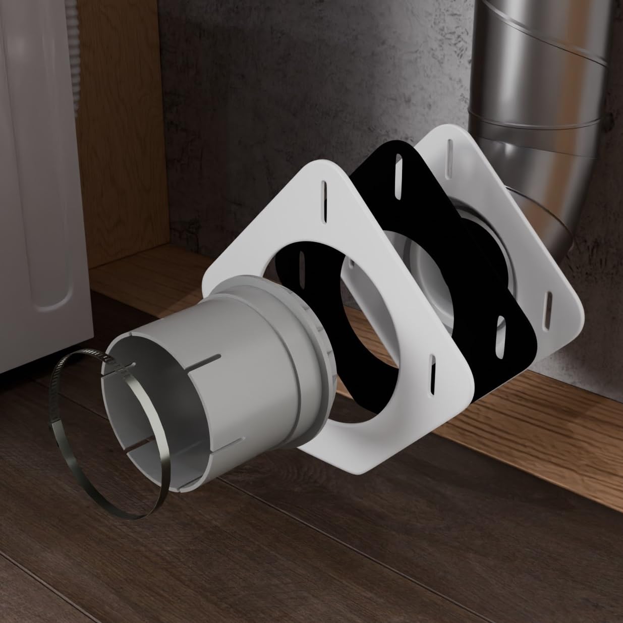 Gardus DVME SnugDryer Space-Saving Dryer Vent Connection Kit, Only for ...