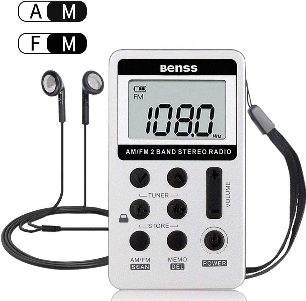 Portable Radio Mini Pocket Radio AM/FM Digital Stereo DSP Receiver ...