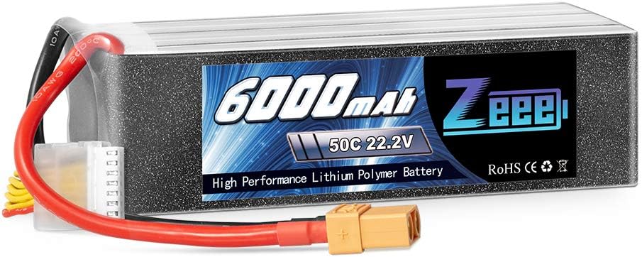 Zeee 6S 6000mAh Lipo Battery 22.2V 50C with XT90 Plug for DJI Airplane RC Quadcopter Helicopter ...