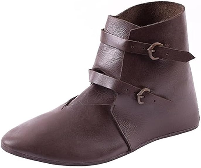 Ulfberth Chaussures à boucle médiévale en cuir marron foncé Taille 39 ...